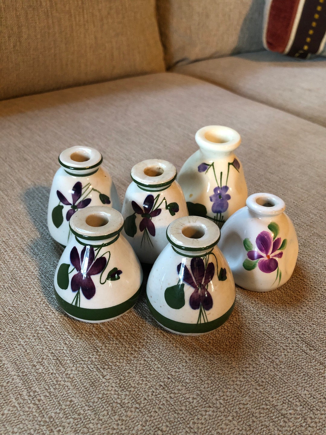 Six Vintage Devon Violets Bottles/perfume/toilet Water/vases/pottery - Etsy