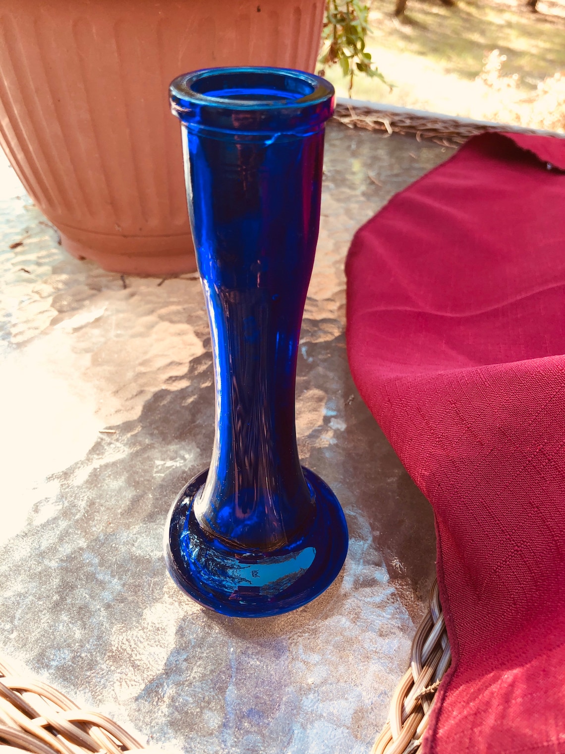 Antique Cobalt Blue Vase - Etsy