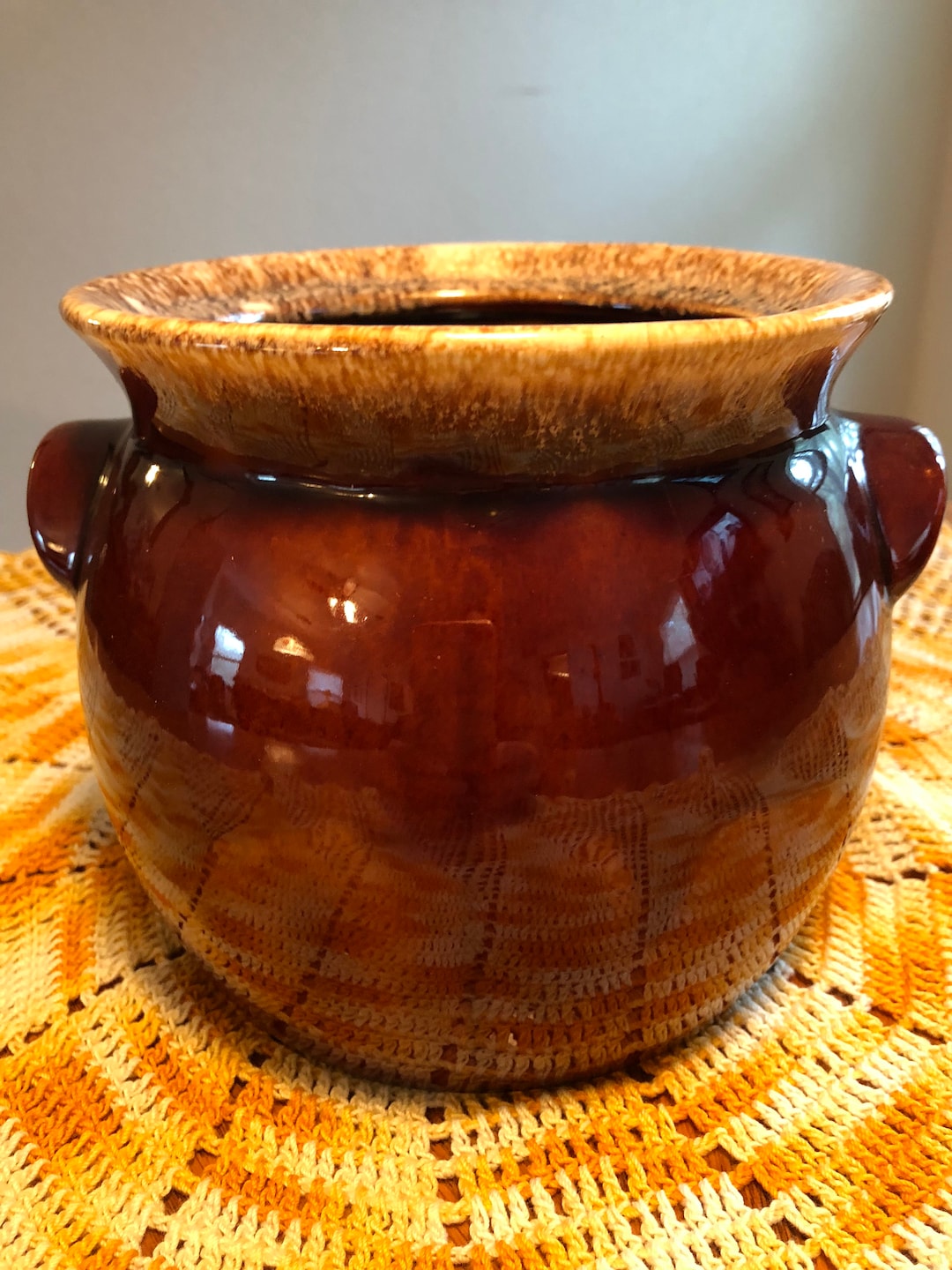 Hull Bean Pot Glazed and Oven Proof - Etsy
