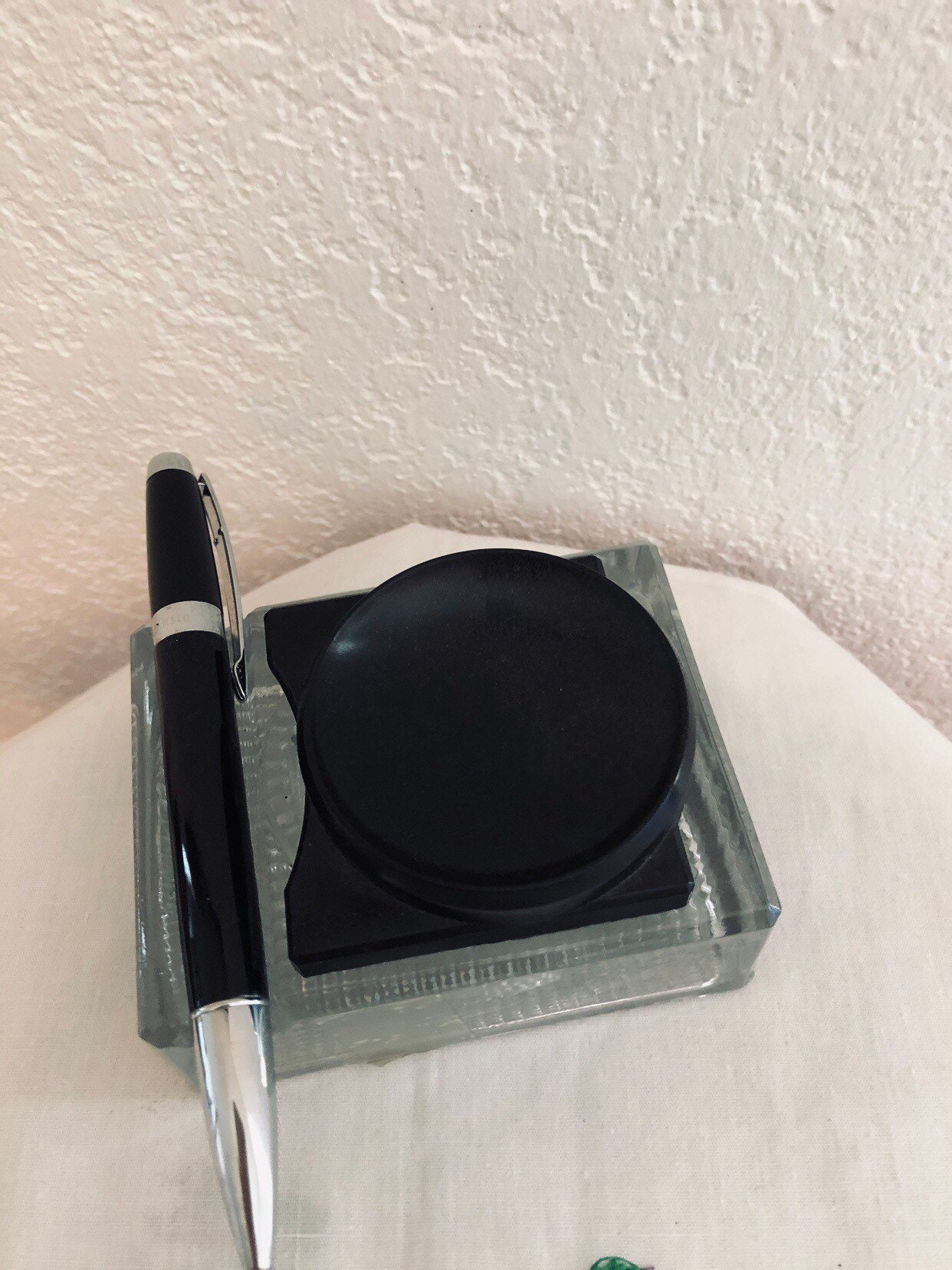 Vintage Paragon Ink Well/pen Holder Heavy Glass Inkwell - Etsy