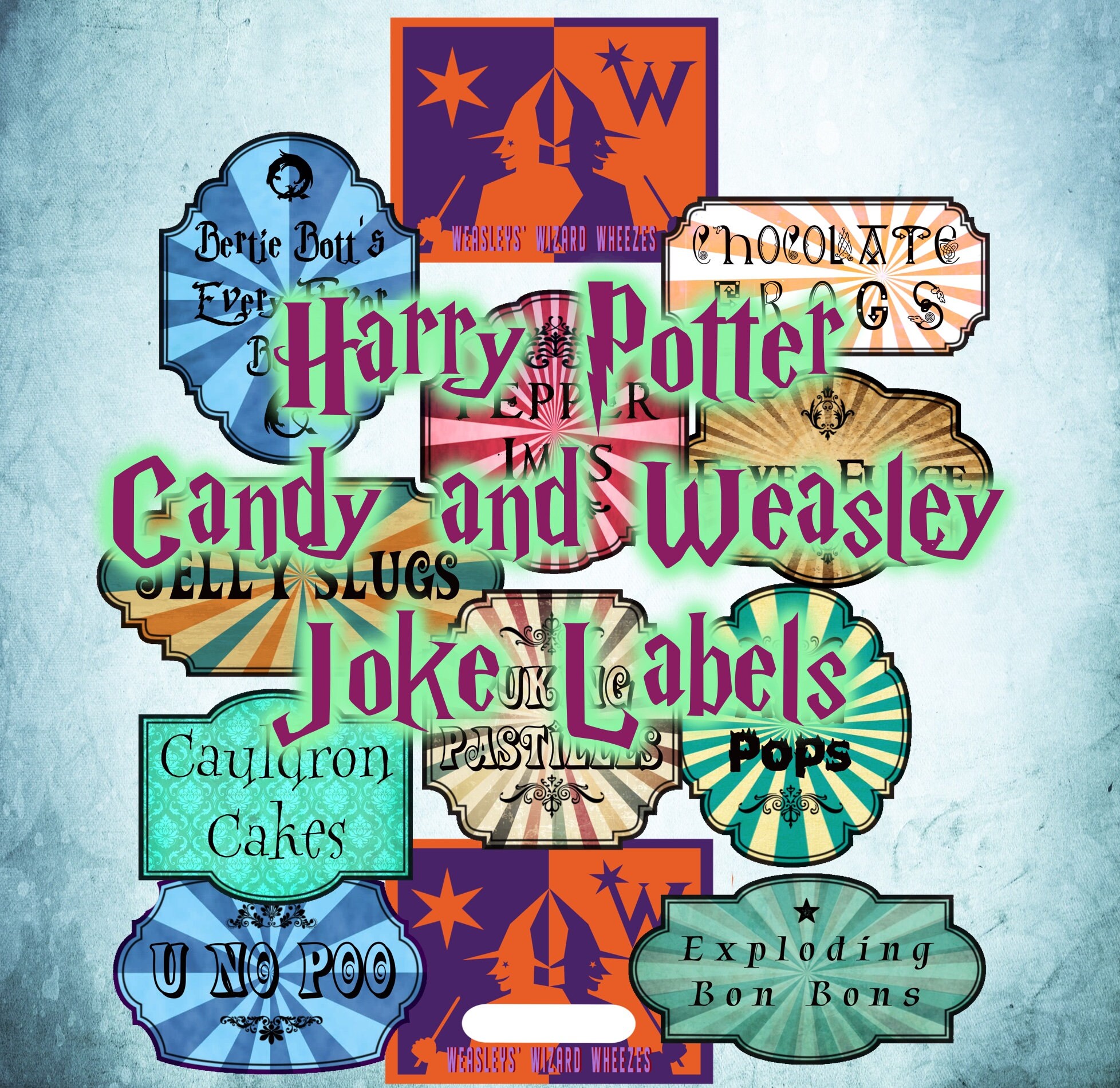 Harry Potter Inspired Candy and Weasley Joke Potion Labels | Etsy