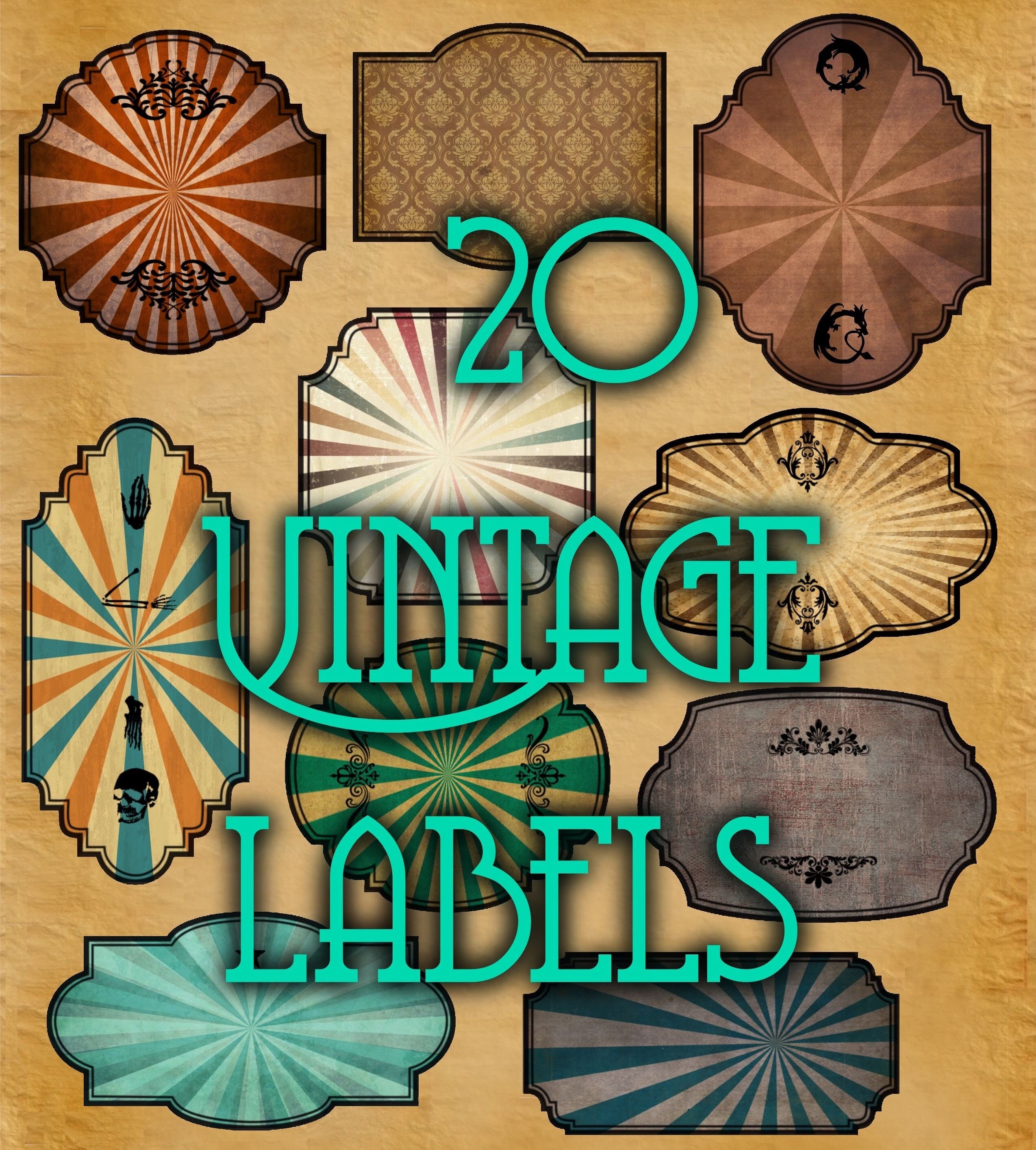 20 Printable Blank Vintage Labels Instant Download - Etsy