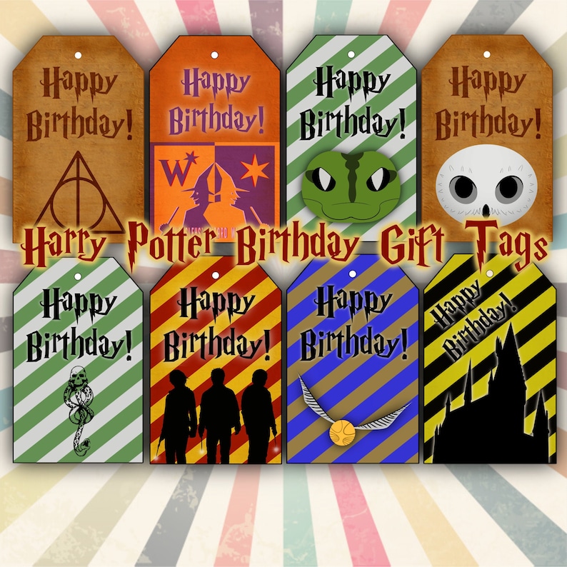 Harry Potter Inspired Birthday Gift Tags | Etsy