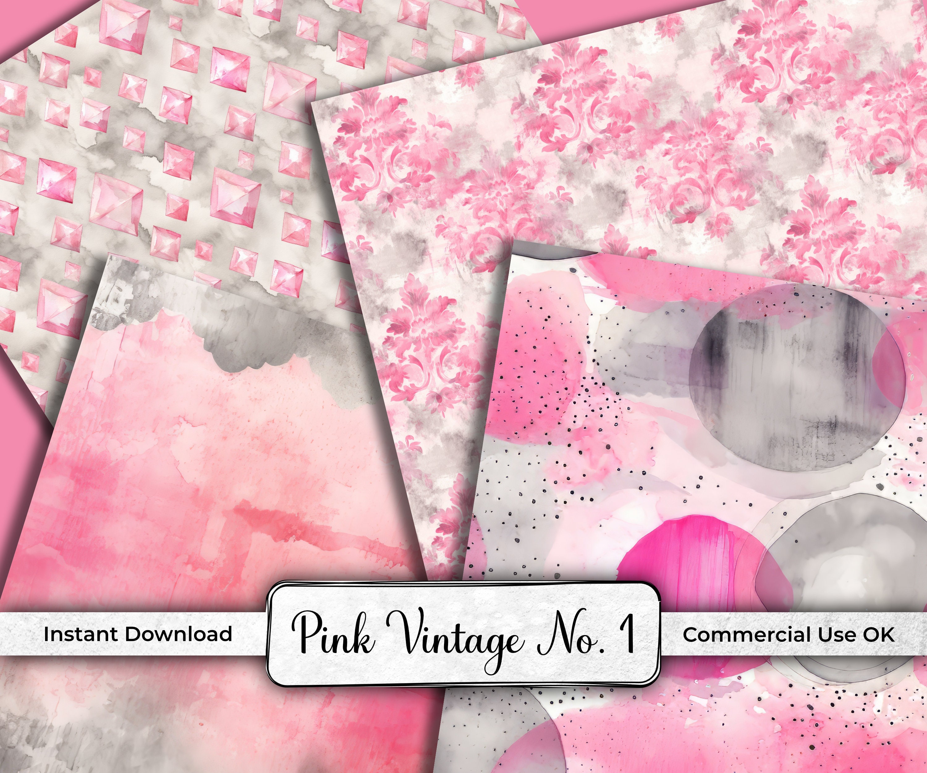 Pink Digital Paper, Commercial Use, Instant Download, Scrapbook, Junk ...