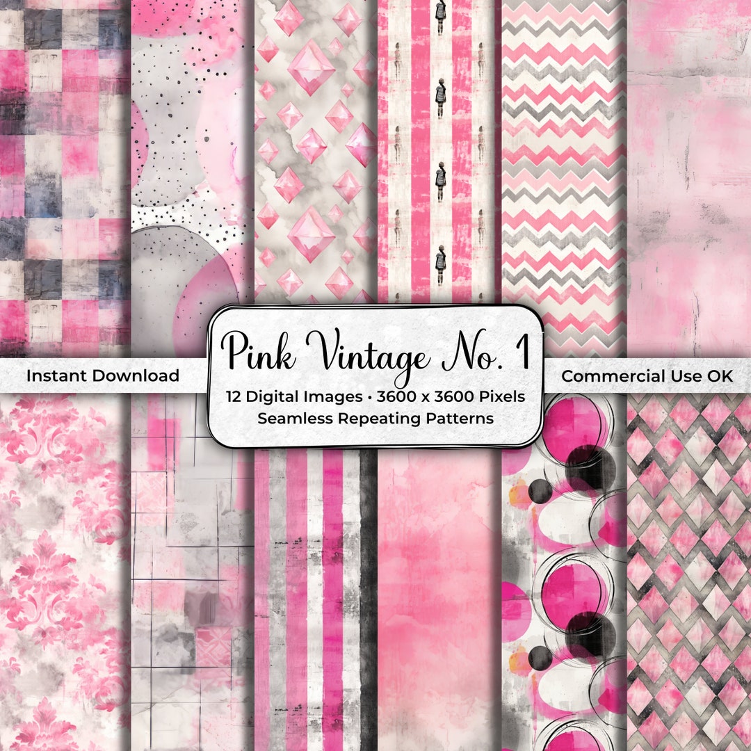 Pink Digital Paper, Commercial Use, Instant Download, Scrapbook, Junk ...