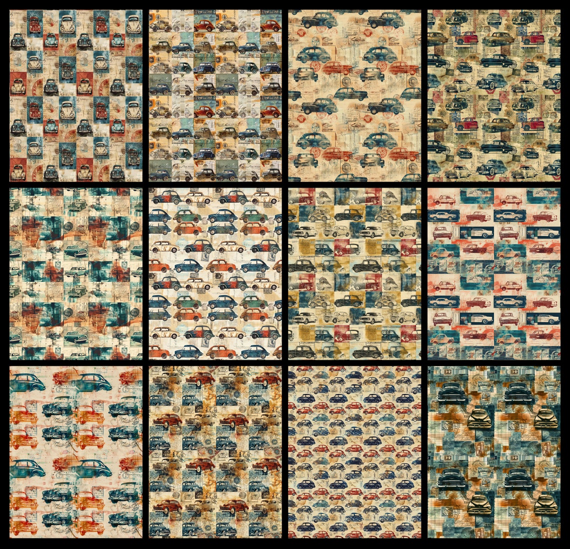 Vintage Car Junk Journal Pages: Rustic Road Trip Ephemera (digital ...
