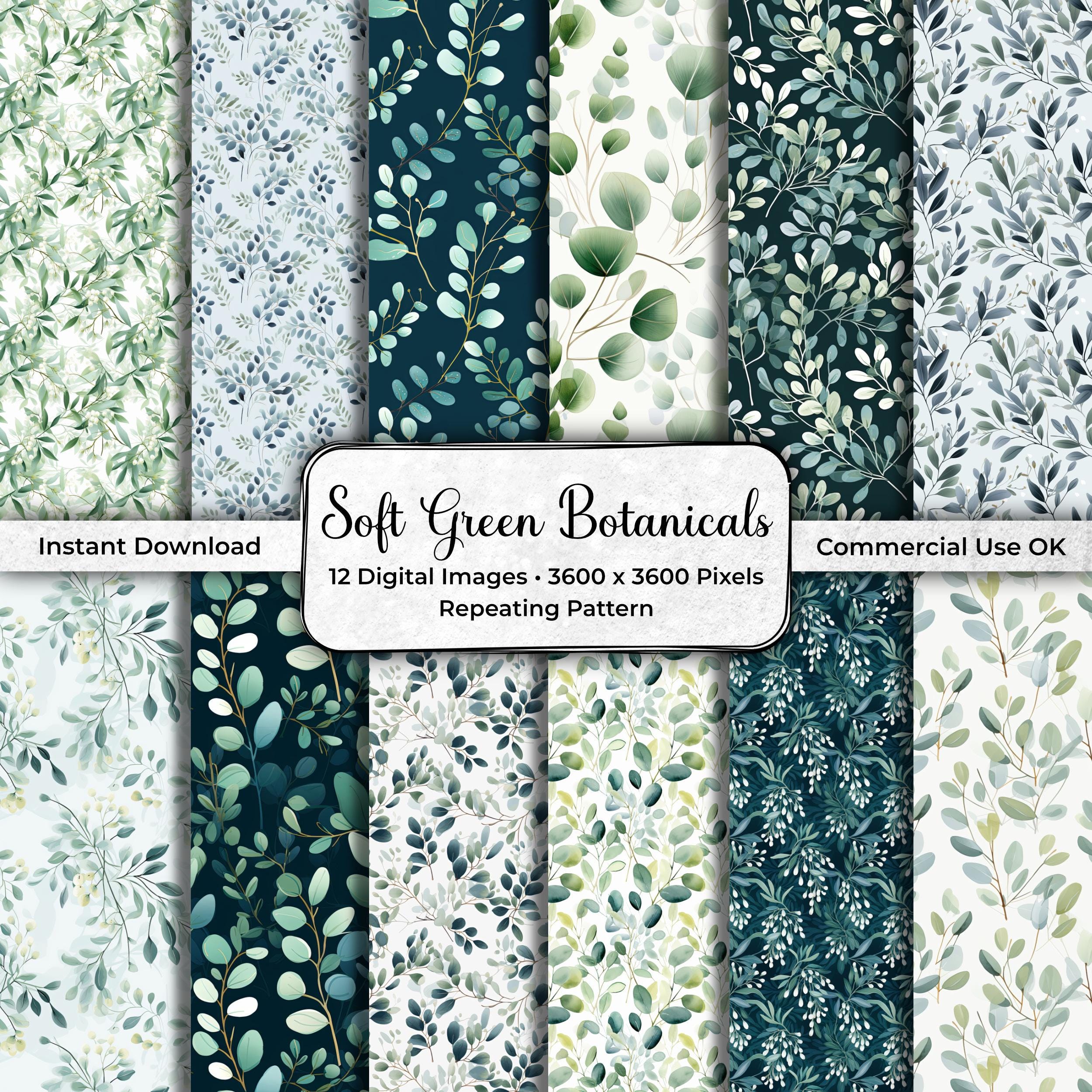 12 Seamless Leaf Pattern Digital Files, Nature Inspired Patterns ...