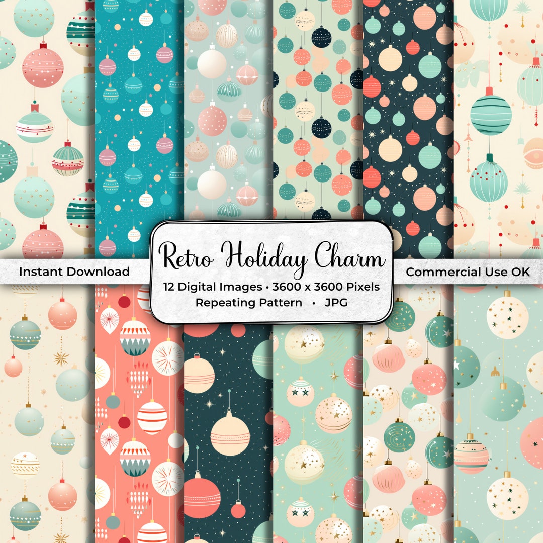 Retro Holiday Repeat Pattern Retro Christmas Seamless - Etsy