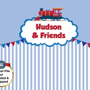 TRAIN Personalized Birthday Party Backdrop - Trains Birthday Party ...