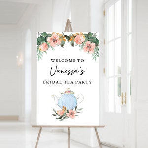 TEA PARTY Personalized Welcome Sign Personalized Tea Party Background ...
