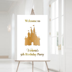 PRINCESS CASTLE Welcome Sign - Personalized Princess Castle Party ...