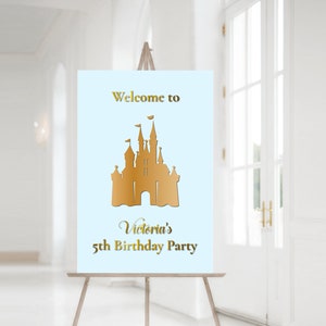 PRINCESS CASTLE Welcome Sign - Personalized Princess Castle Party ...