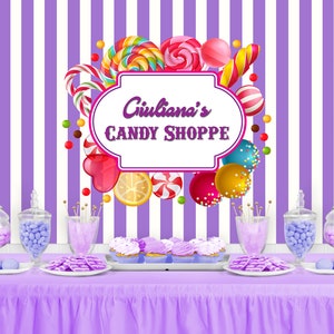 CANDY SHOP Personalized Birthday Party Backdrop Sweet Shop Candy Store ...