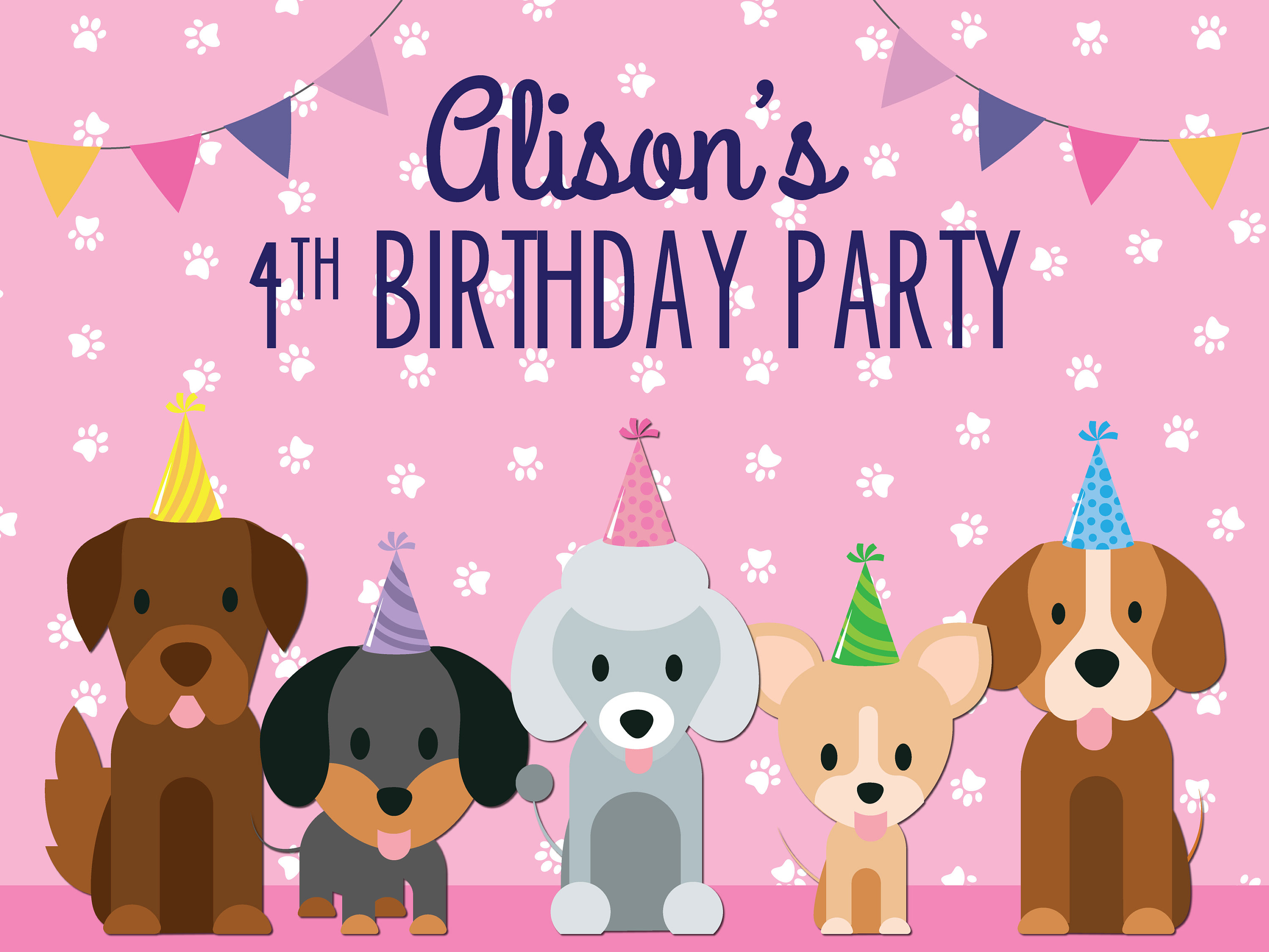 PUPPY DOG PAWTY Party Backdrop Dog Lover Party Background - Etsy