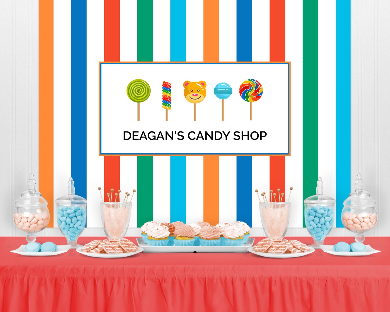 CANDY SHOP Personalized Birthday Party Backdrop Sweet Shop - Etsy