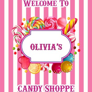 CANDY SHOPPE Welcome Sign - Candy Shop - Sweet Shop - High Tea Party ...
