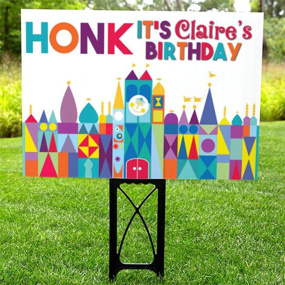 SMALL WORLD Inspired Yard Sign Personalized Drive Thru | Etsy