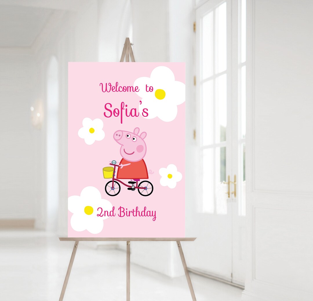 PIG Character Inspired Custom Personalized Welcome Sign for Party ...
