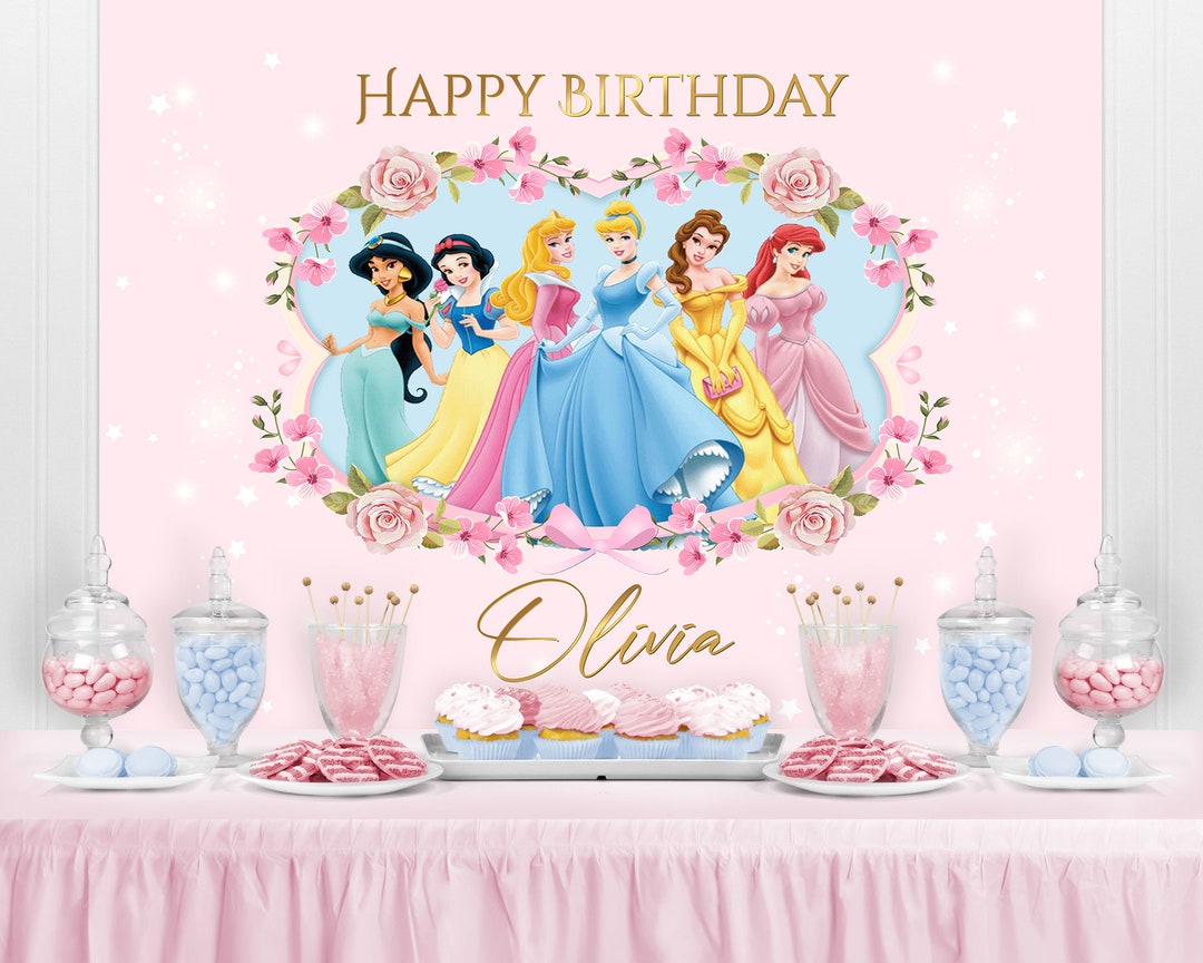 PRINCESS Birthday Backdrop Party Backdrop Party Banner Party Decor ...