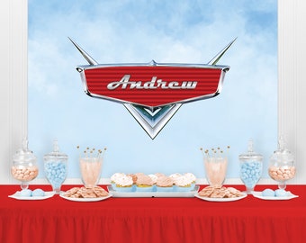 Cars Backdrop Cars Party Decorations Race Cars Party Banner - Etsy