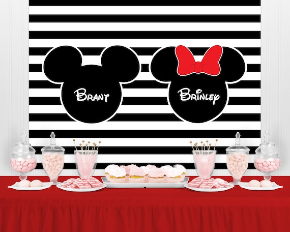 MOUSE Characters Inspired Party Backdrop Personalized Baby | Etsy