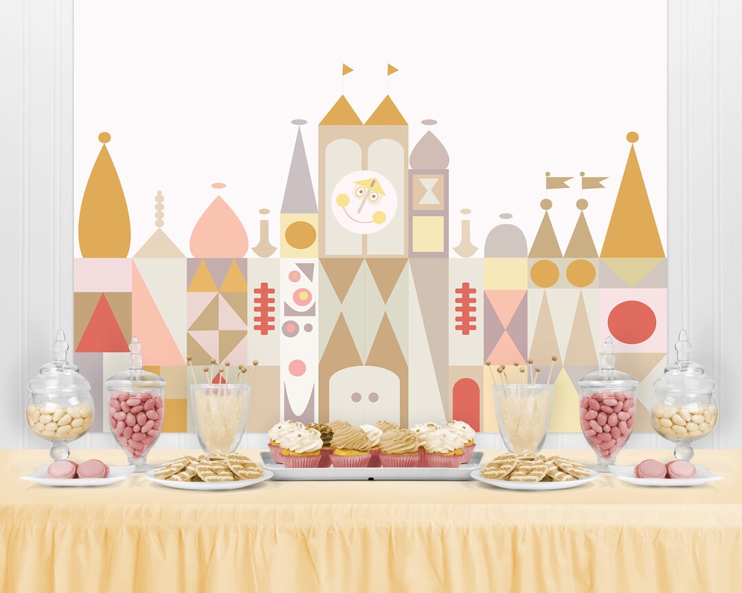 PRINTED Its a SMALL WORLD Inspired Birthday Party Backdrop - Small ...