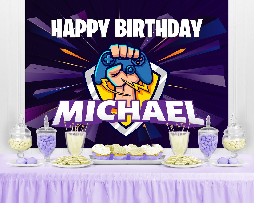 GAMING PARTY Backdrop Video Game Birthday Background Videogame Party ...