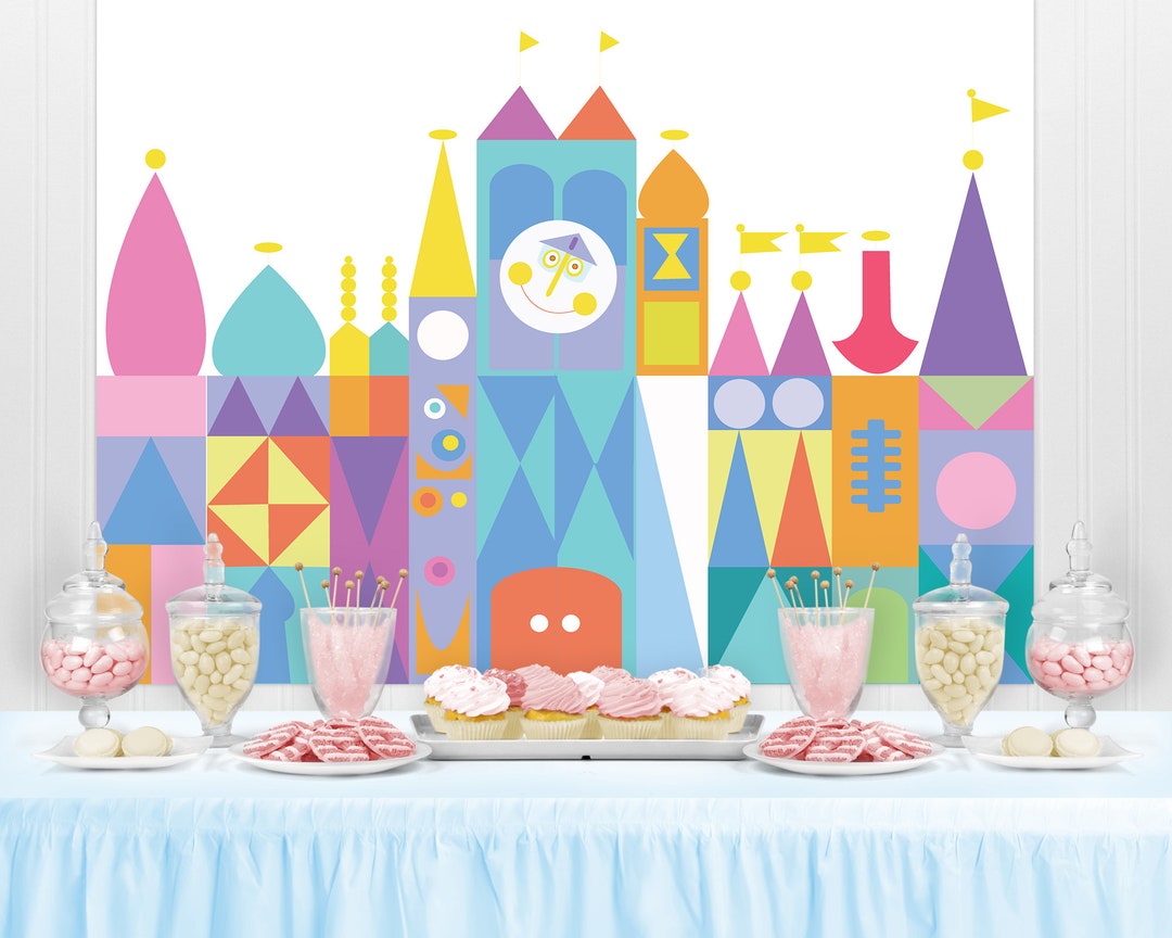 PRINTED Its a SMALL WORLD Inspired Birthday Party Backdrop - Small ...