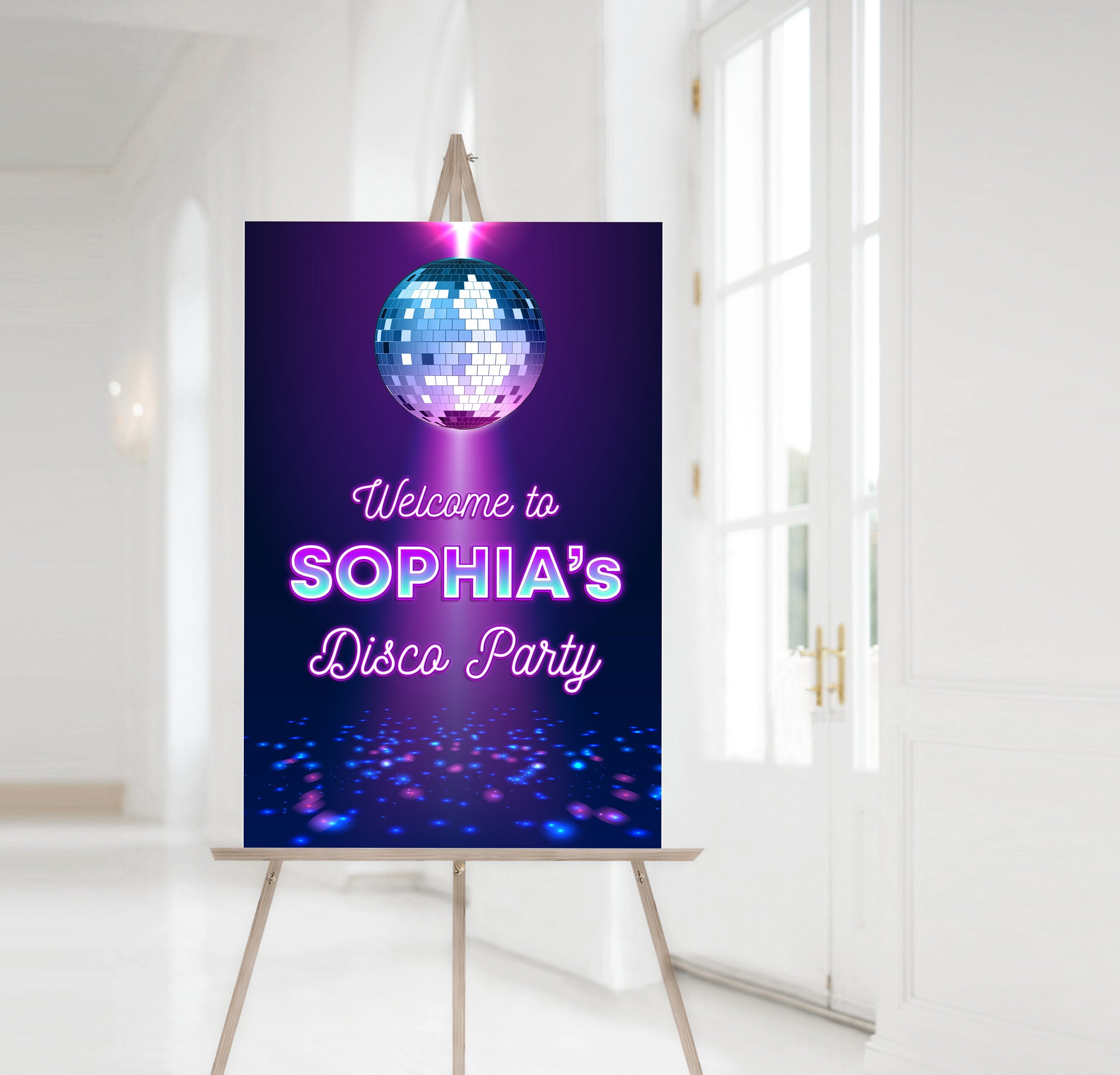 DISCO Bachelorette Birthday Party Welcome Sign Disco Ball - Etsy UK