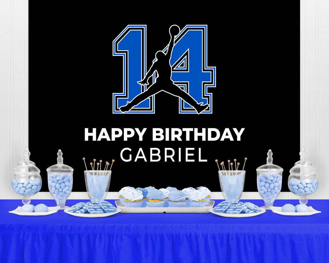 BASKETBALL Birthday Party Backdrop Basketball Birthday Party Background ...