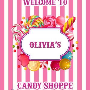 CANDY SHOPPE Welcome Sign - Candy Shop - Sweet Shop - High Tea Party ...
