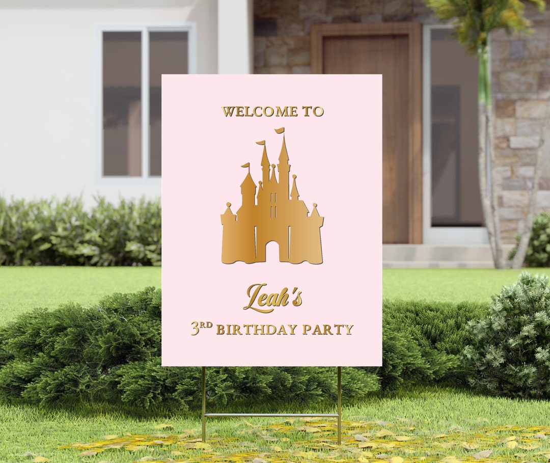 PRINCESS CASTLE Yard Sign - Personalized Lawn Sign - Baby Shower Party ...