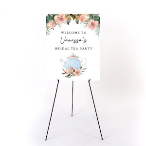 TEA PARTY Personalized Welcome Sign Personalized Tea Party Background ...