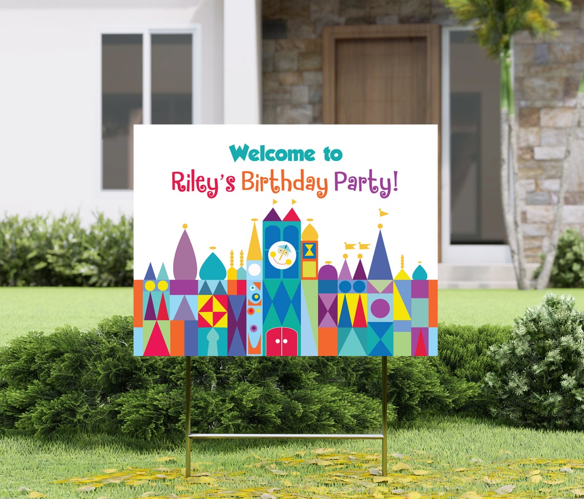 SMALL WORLD Inspired Yard Sign - Personalized - Drive Thru Birthday ...