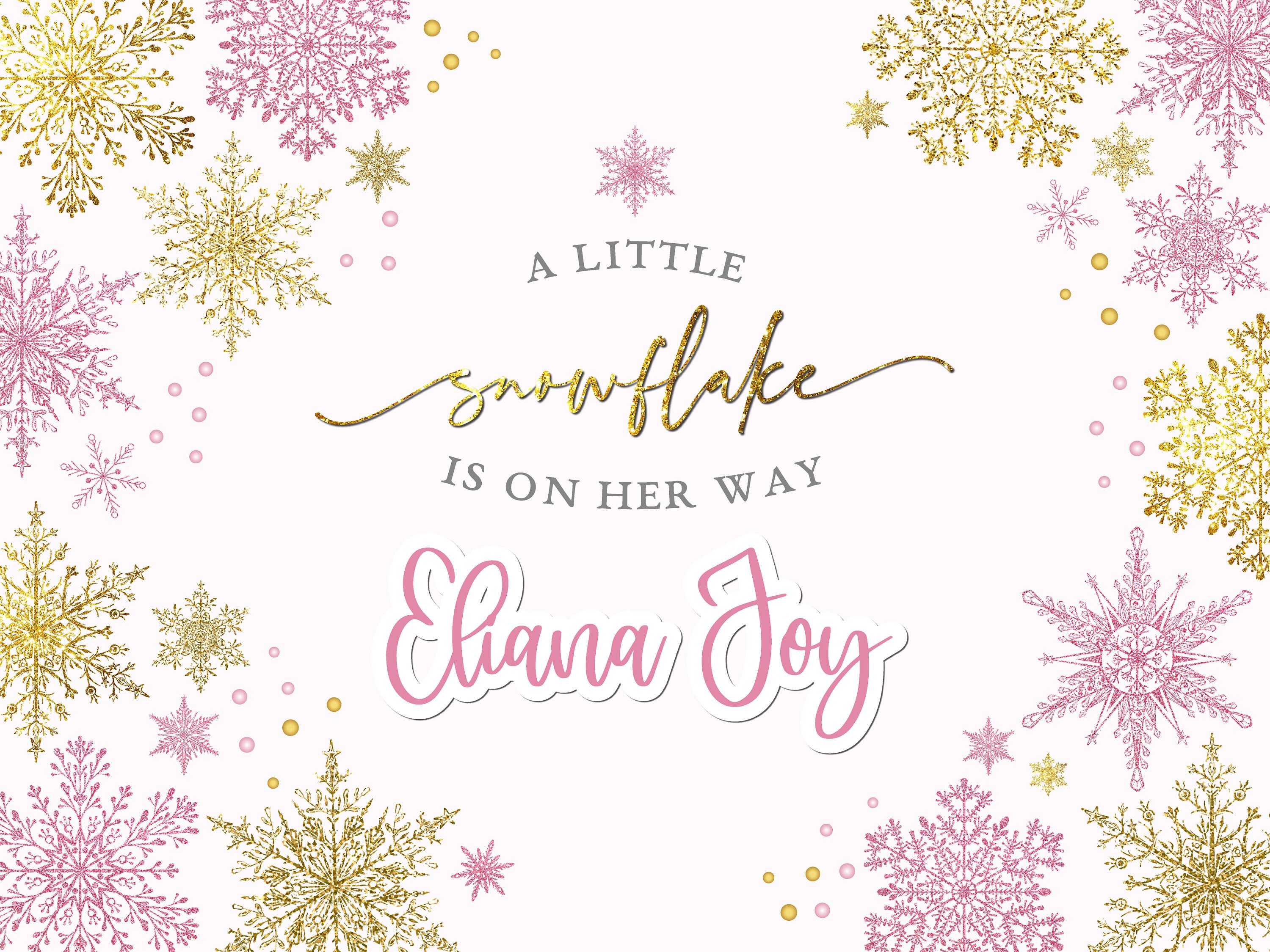 SNOWFLAKE Baby Shower Personalized Birthday Backdrop - Etsy