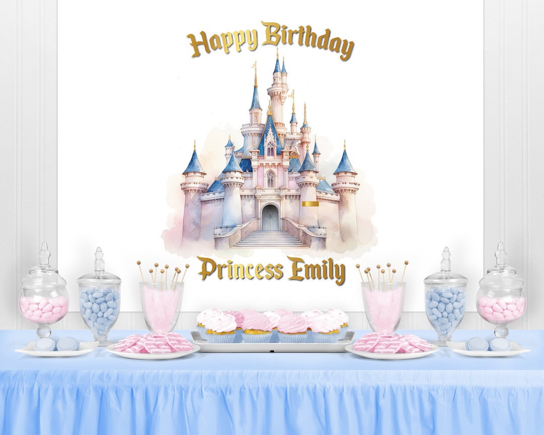 PRINCESS CASTLE Birthday Backdrop Party Backdrop Party Banner Party ...