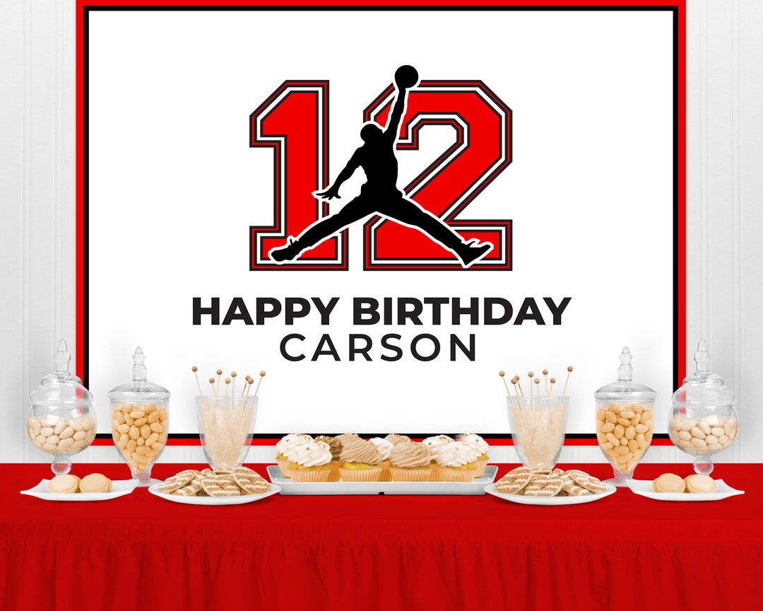 BASKETBALL Birthday Party Backdrop - Basketball Birthday Party ...