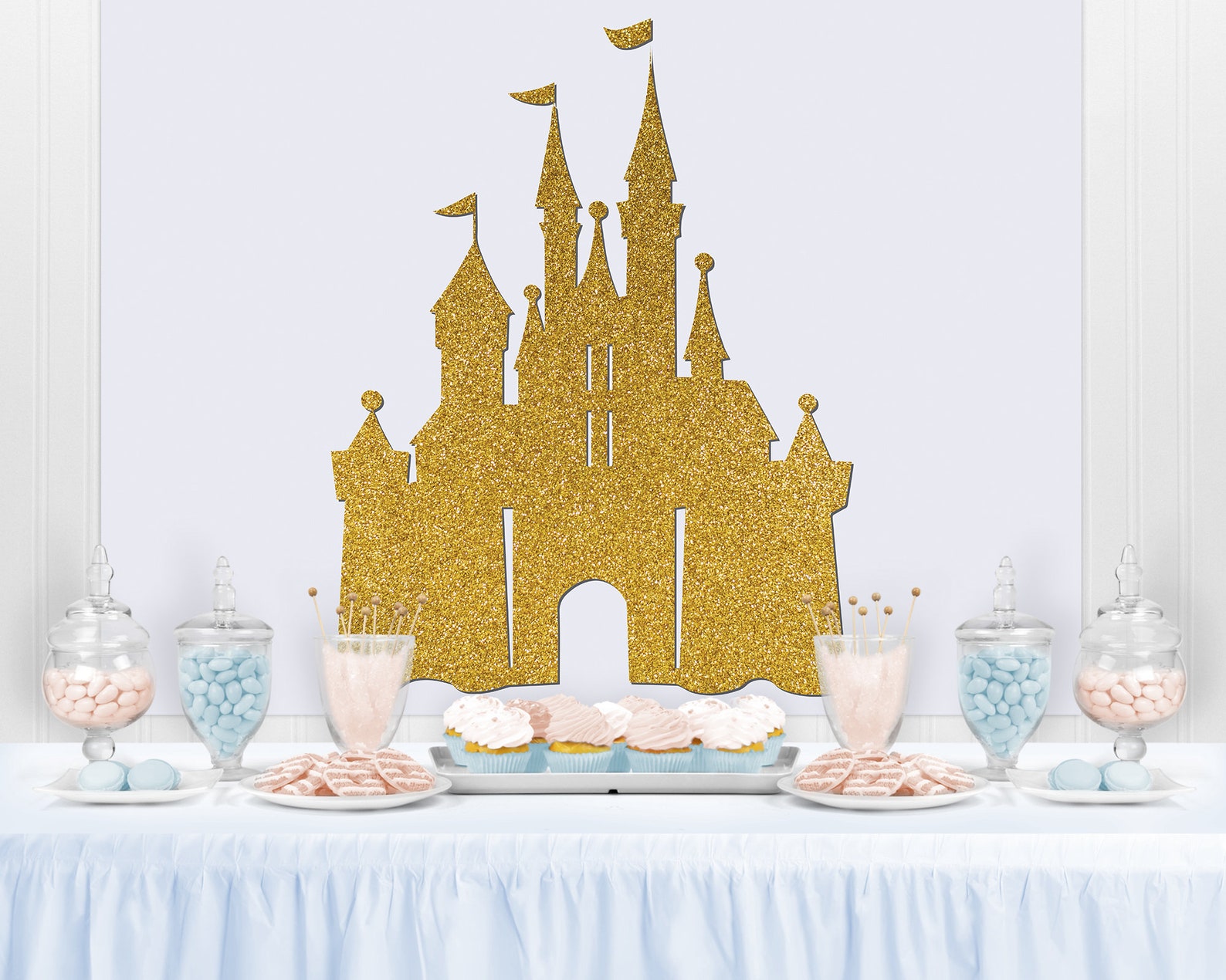 PRINCESS CASTLE Birthday Backdrop - Party Backdrop - Party Banner ...