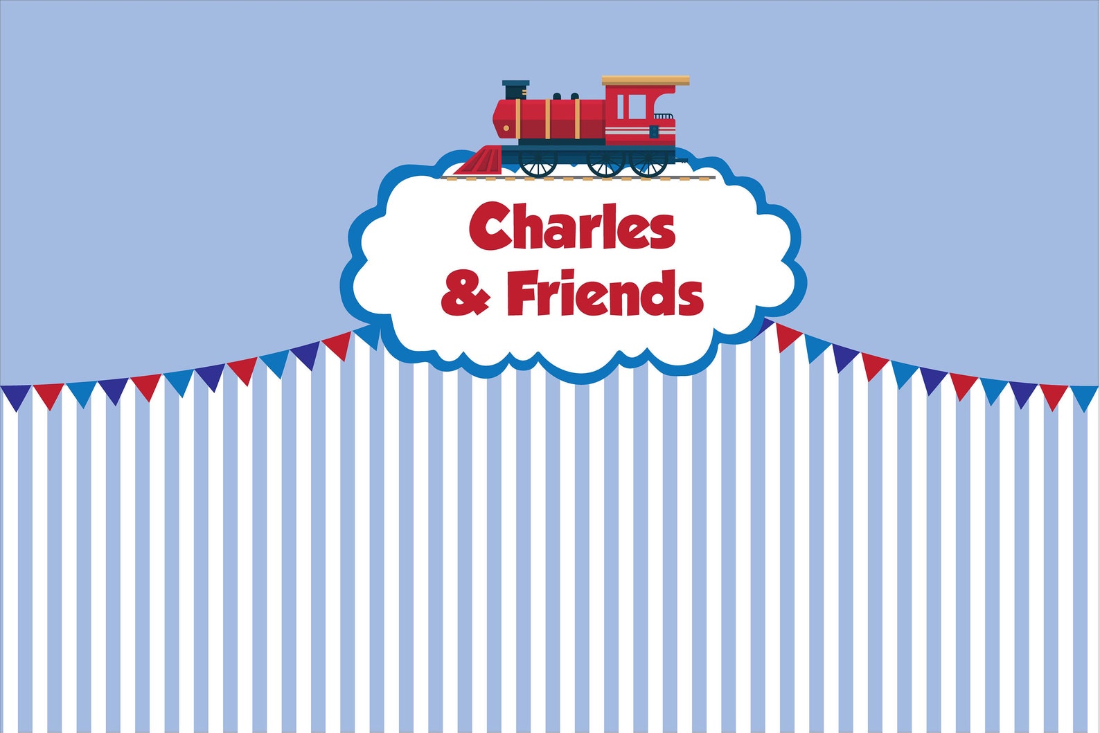 TRAIN Personalized Birthday Party Backdrop Trains Birthday - Etsy