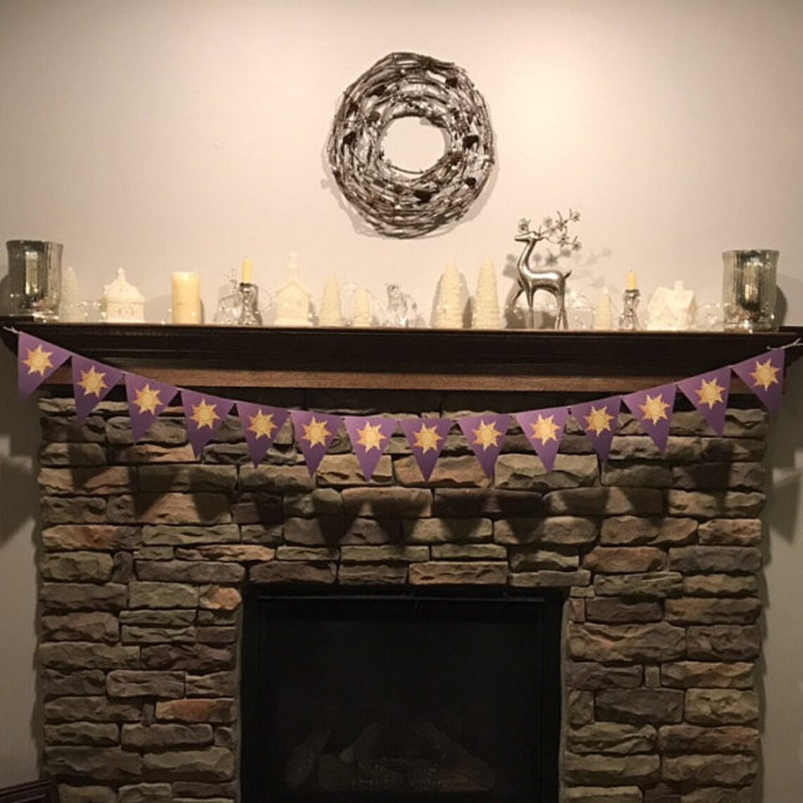 Purple & Gold Sun Party Banner Flags (digital Download) - Etsy