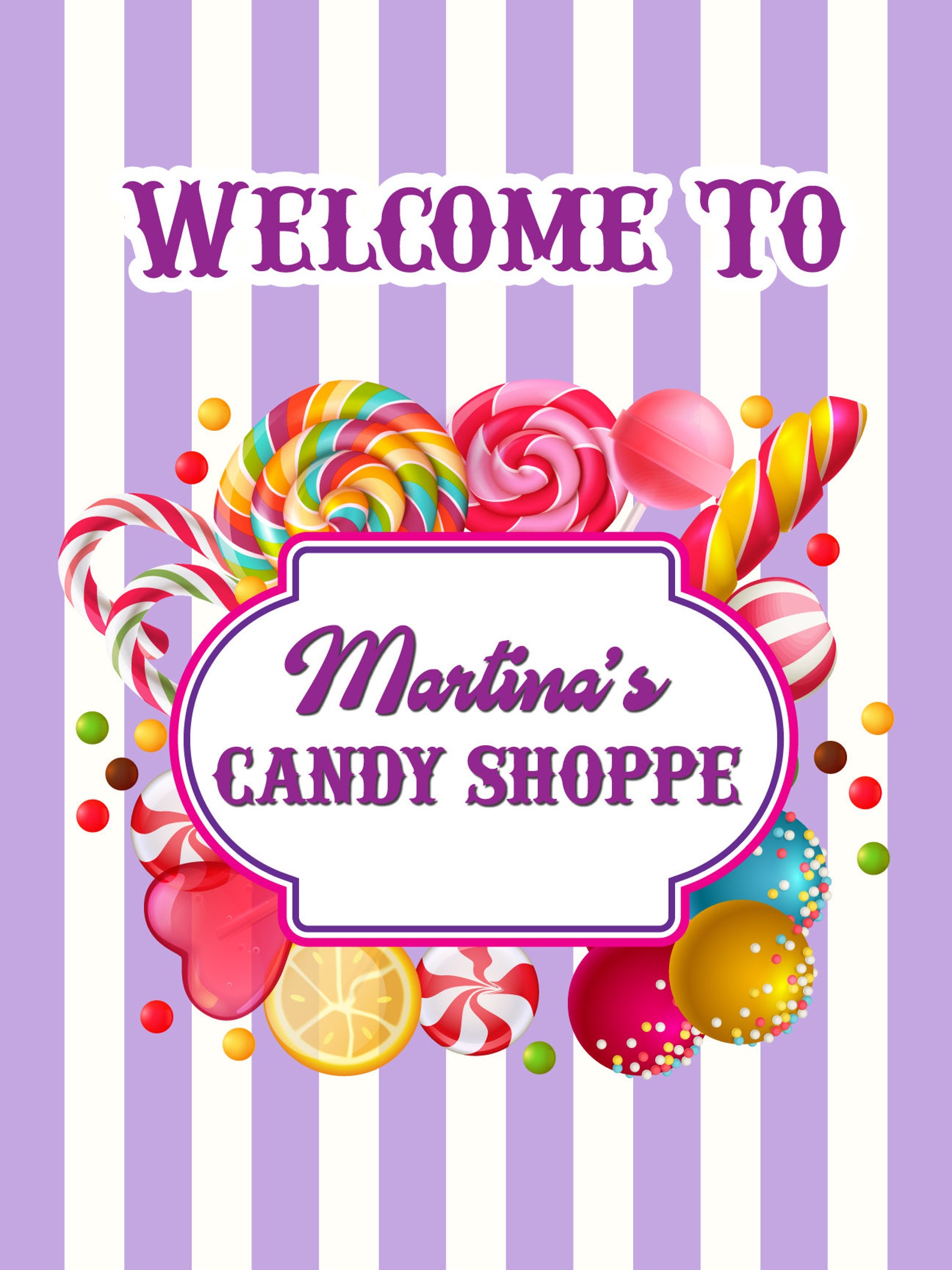 CANDY SHOPPE Welcome Sign Candy Shop Sweet Shop High Tea - Etsy