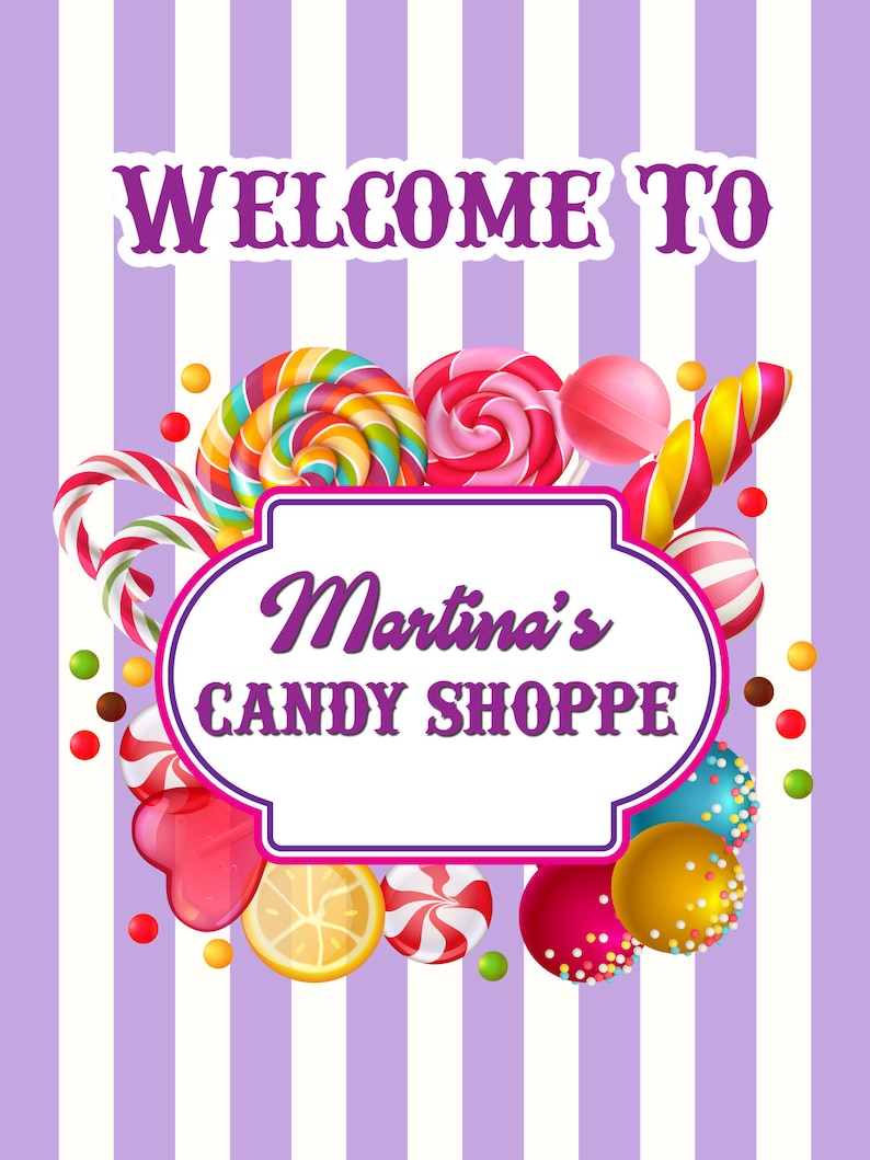 CANDY SHOPPE Welcome Sign Candy Shop Sweet Shop High Tea | Etsy