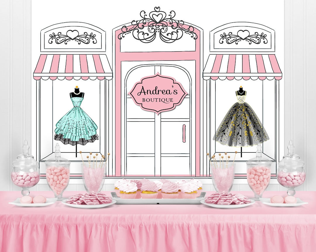 FASHION BOUTIQUE Personalized Birthday Party Backdrop - Fashion Model ...