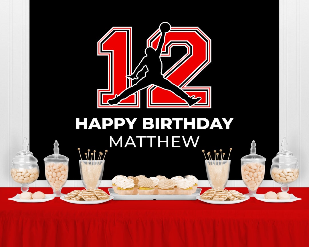 BASKETBALL Birthday Party Backdrop - Basketball Birthday Party ...