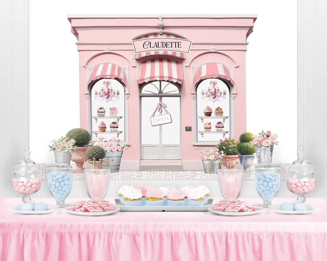 FRENCH PATISSERIE Party Backdrop - Personalized Paris Birthday Bridal ...