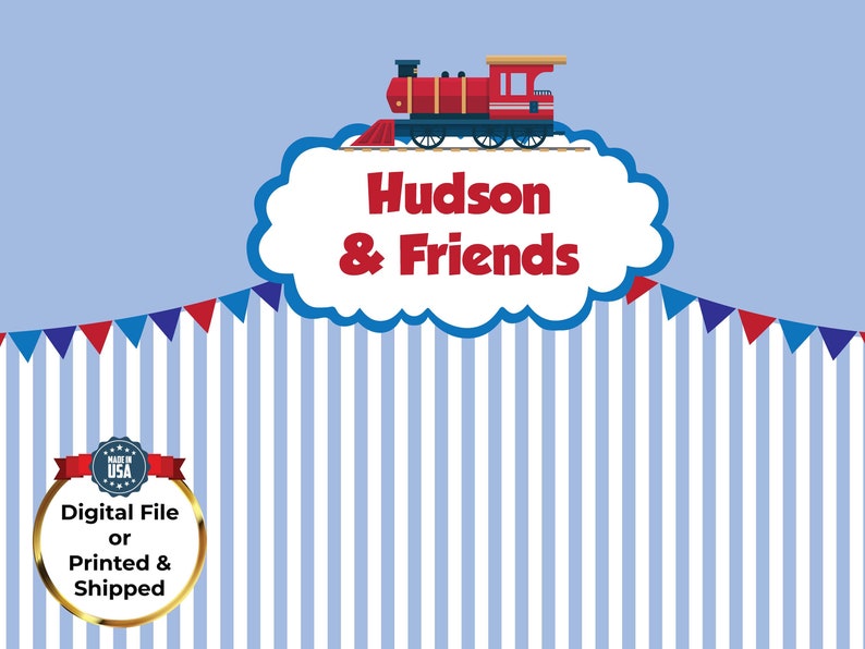 TRAIN Personalized Birthday Party Backdrop Trains Birthday - Etsy