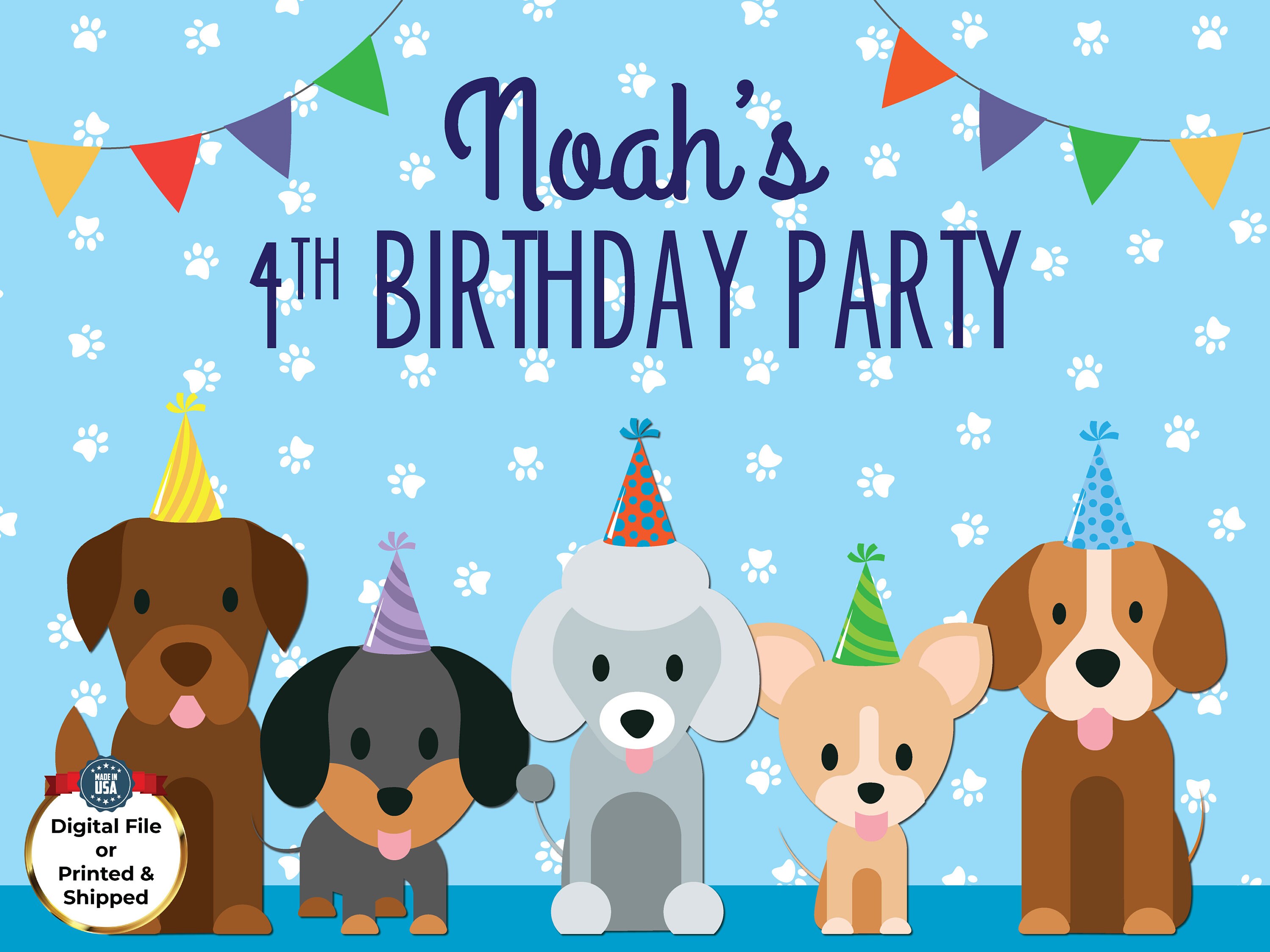 PUPPY DOG PAWTY Party Backdrop Dog Lover Party Background - Etsy