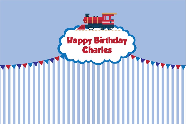 TRAIN Personalized Birthday Party Backdrop Trains Birthday - Etsy