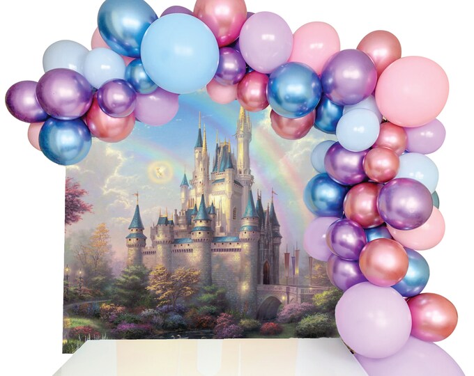 PRINCESS Birthday Backdrop Party Backdrop Party Banner - Etsy