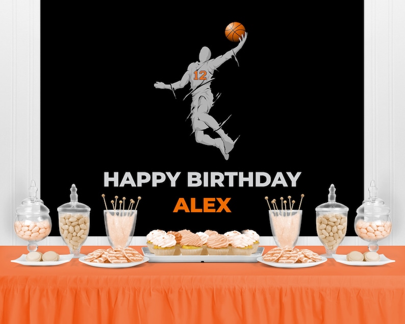 BASKETBALL Birthday Party Backdrop Basketball Birthday Party - Etsy Ireland